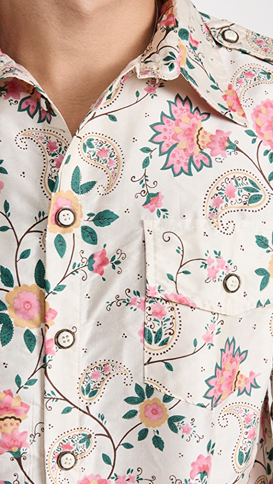 Silk Floral Paisley Button Up – House of Aama